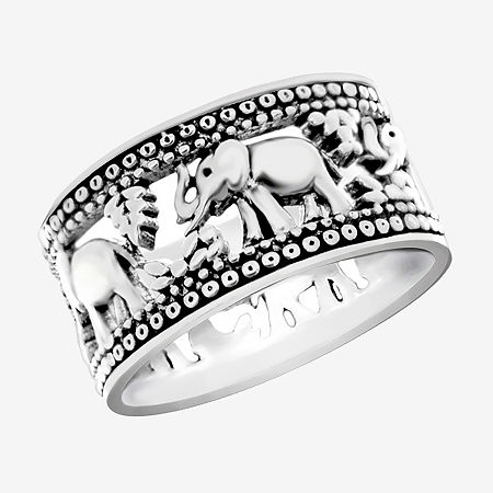 Click here for Sparkle Allure Elephant Womens 2MM Pure Silver Ove... prices