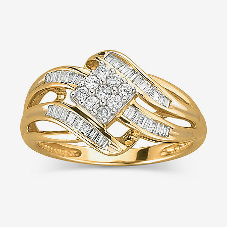 Click here for 1/3 CT.T.W. Natural Diamond 10K Gold Swirl Cocktai... prices