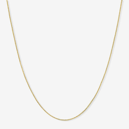 Click here for Womens 14K Gold 16 Inch Box Chain Necklace  One Si... prices