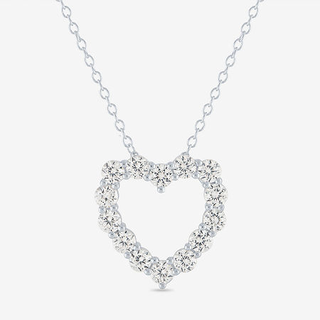 Click here for YES PLEASE! Lab Created White Sapphire Heart Penda... prices
