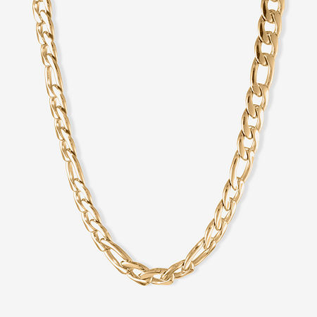 Click here for Mens Stainless Steel & Gold-Tone IP 22 11mm Figaro... prices
