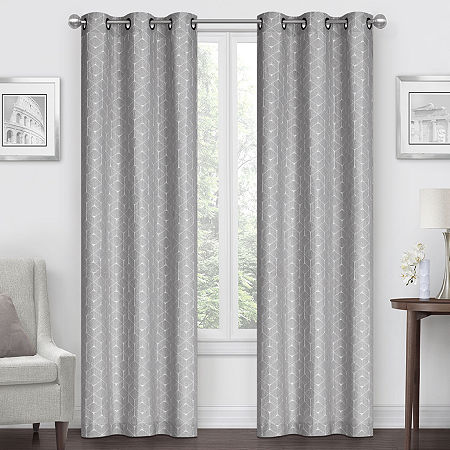 Click here for Regal Home Geo Cube Jacquard Grommet Top Light-Fil... prices