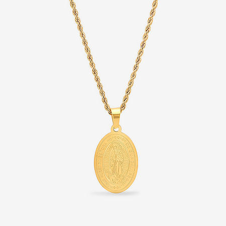 Click here for Steeltime Lady Of Guadalupe Mens 18K Gold Over Sta... prices