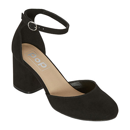 Click here for Pop Womens Gal Block Heel Pumps  6 1/2 Medium  Bla... prices