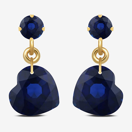 Click here for Gemstone 10K Gold Heart Drop Earrings  One Size  B... prices