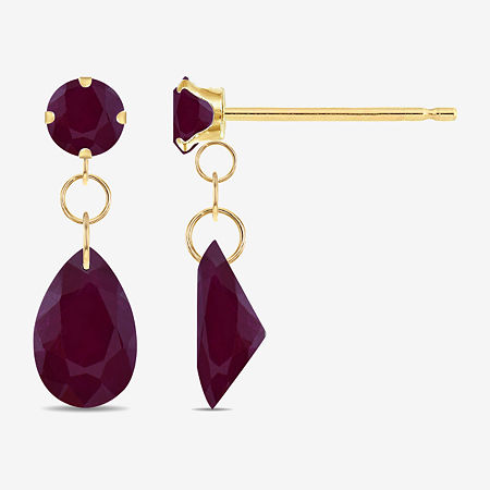 Click here for Gemstone 10K Gold Pear Drop Earrings  One Size  Ga... prices