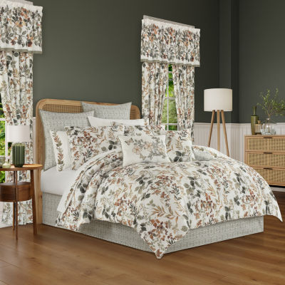 Royal Court Evergreen 4-pc. Floral Midweight Comforter Set, Color: Sage ...