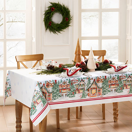 Click here for Elrene Storybook Christmas Village Holiday Tablecl... prices