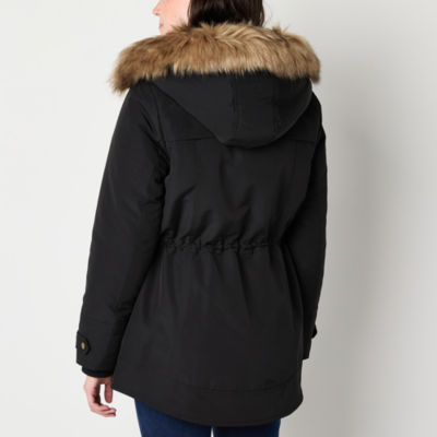 a.n.a Hooded Heavyweight Womens Anorak, Color: Black - JCPenney