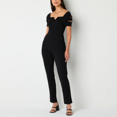 Bold Elements Womens Short Sleeve Jumpsuit, Color: Black - JCPenney