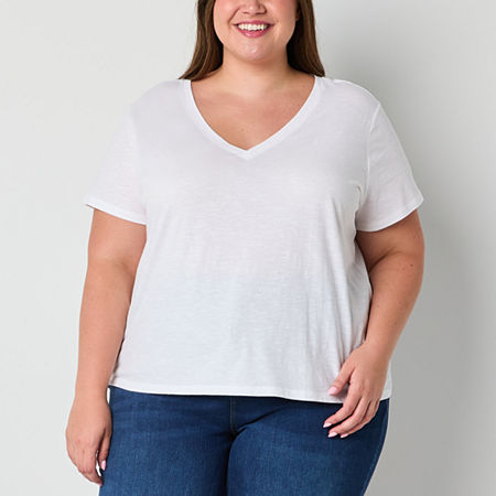 Click here for a.n.a Womens V Neck Short Sleeve Plus T-Shirt  2x... prices