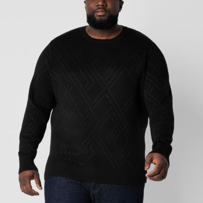 Shaquille O'Neal XLG™ Lurex Big and Tall Mens Long Sleeve Pullover ...
