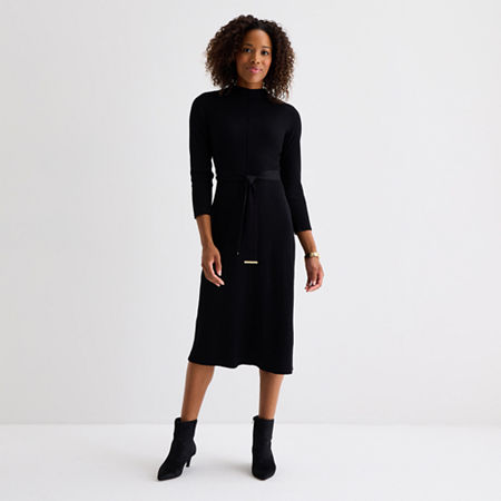 Click here for Studio 1 Womens Long Sleeve Midi Sweater Dress  Me... prices