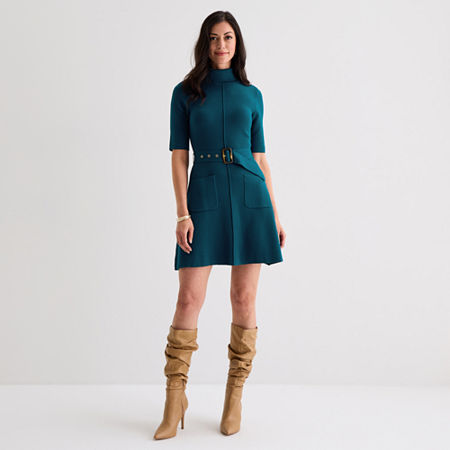 Click here for Willow Glenn Womens Short Sleeve Belted Sweater Dr... prices