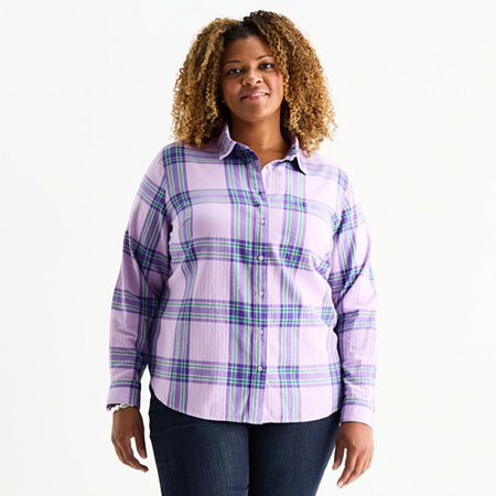 Click here for St. Johns Bay Womens Long Sleeve Plus Blouse  2x... prices