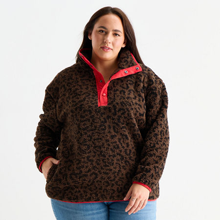 Click here for St. Johns Bay Womens Plus Mock Neck Long Sleeve Sw... prices