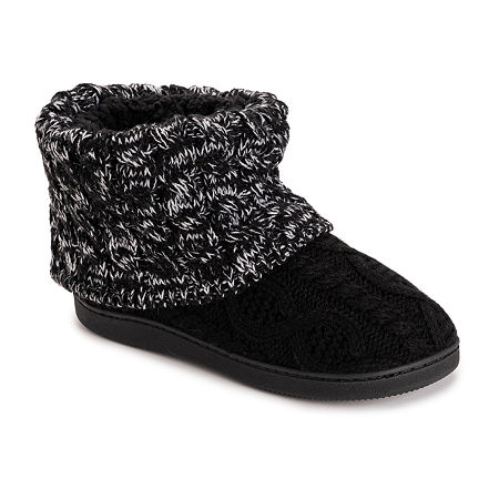 Click here for Muk Luks Womens Bootie Slippers  Small  Black prices