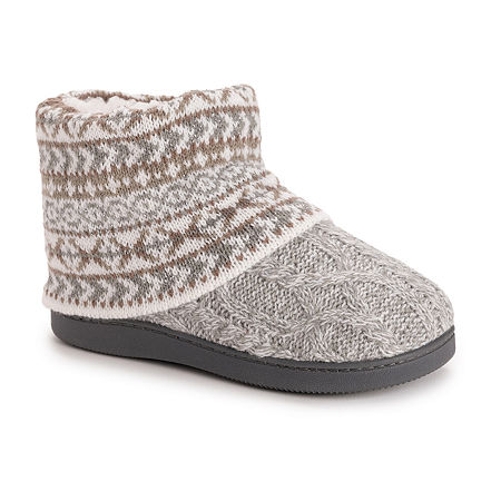 Click here for Muk Luks Womens Bootie Slippers  Small  Gray prices