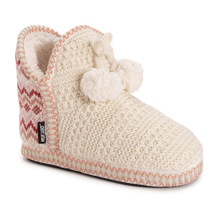 Click here for Muk Luks Womens Bootie Slippers  Small  White prices