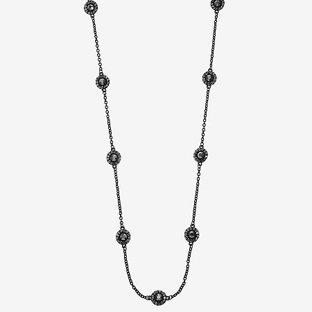 Click here for Mixit Black Womens Gray Glass 32 Inch Strand Neckl... prices