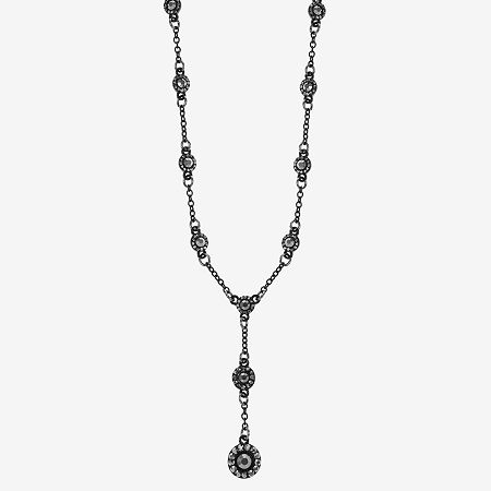 Click here for Mixit Black Womens Gray Glass 17 Inch Y Necklace... prices