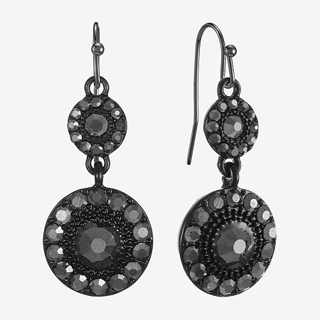 Click here for Mixit Black Womens Gray Glass Round Drop Earrings... prices
