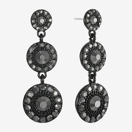 Click here for Mixit Black Womens Gray Glass Round Hypoallergenic... prices