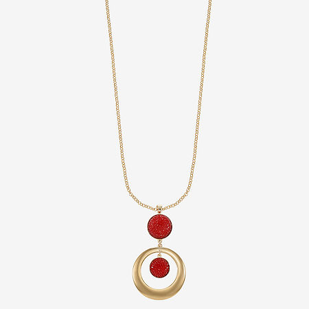 Click here for Mixit Gold Tone Womens 24 Inch Pendant Necklace  O... prices