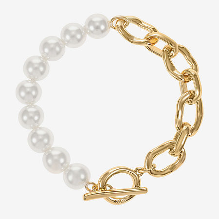 Click here for Liz Claiborne Gold Tone Womens Solid Link Bracelet... prices