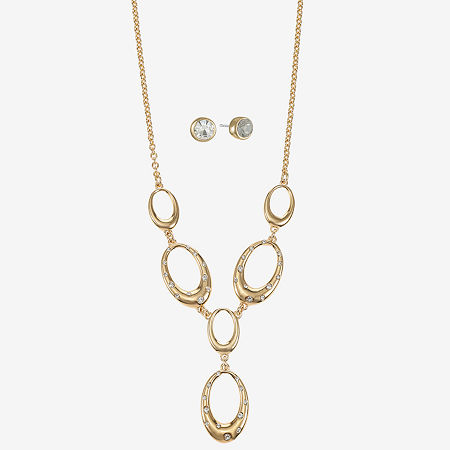 Click here for Liz Claiborne Y Necklace & Stud Earring Womens Gla... prices