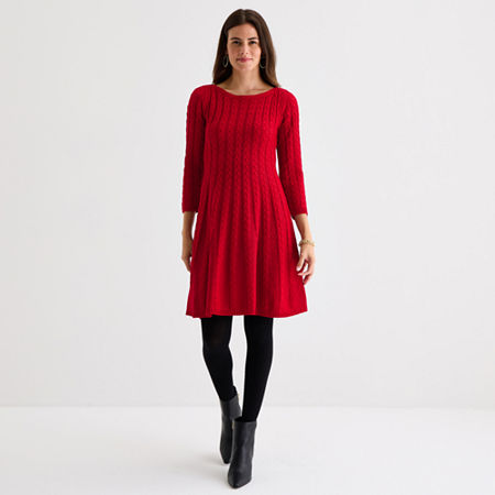 Click here for Jessica Howard Womens 3/4 Sleeve Sweater Dress  X-... prices