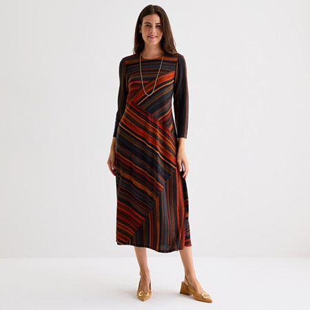 Click here for Jessica Howard Womens 3/4 Sleeve Plaid Midi Fit +... prices