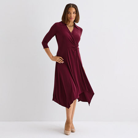 Click here for Perceptions Womens 3/4 Sleeve High-Low Fit + Flare... prices