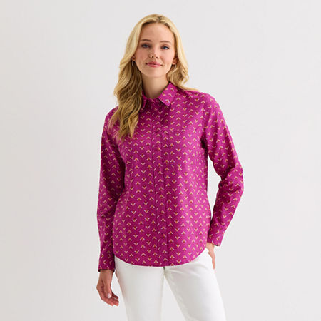 Click here for St. Johns Bay Womens Long Sleeve Cuffed Sleeve Rel... prices