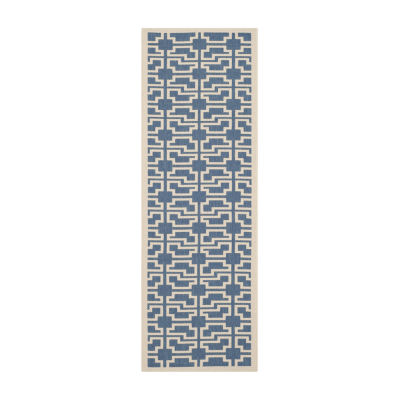Safavieh Courtyard Collection Eddie Geometric Indoor/Outdoor Runner Rug ...