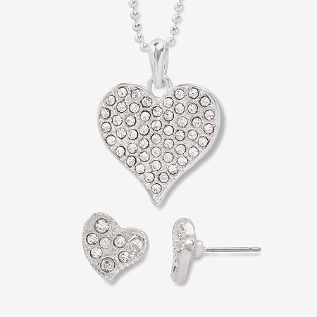 Click here for Mixit Womens Crystal Heart Hypoallergenic 2-pc. Je... prices