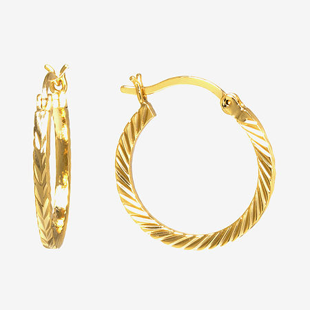 Click here for 21mm Gold Over Brass Diamond Cut Hoop Earrings prices