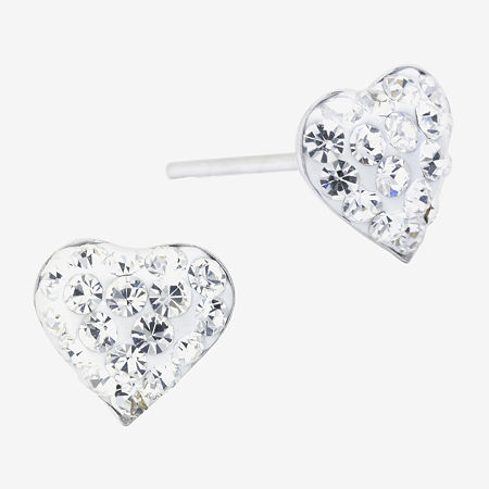 Click here for Silver Treasures Crystal Sterling Silver 7.1mm Hea... prices