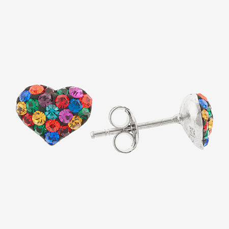 Click here for Silver Treasures Crystal Sterling Silver 7.1mm Hea... prices