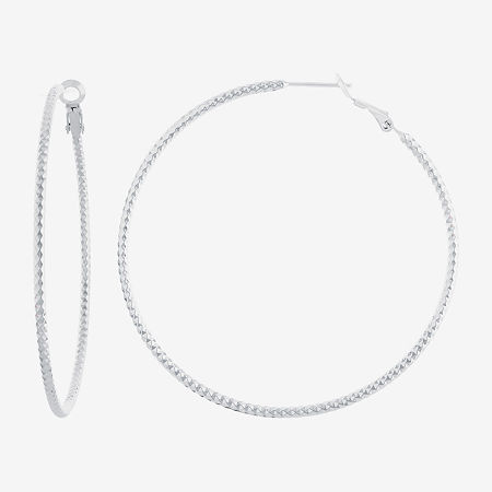 Click here for Silver Reflections Womens Hoop Earrings  One Size prices