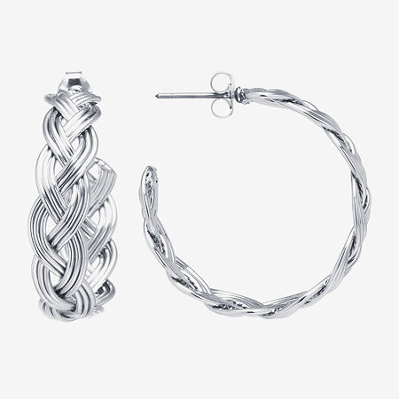 Click here for Silver Reflections Womens 30mm Hoop Earrings  One... prices