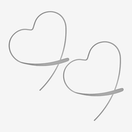 Click here for Silver Treasures Sterling Silver Heart Drop Earrin... prices