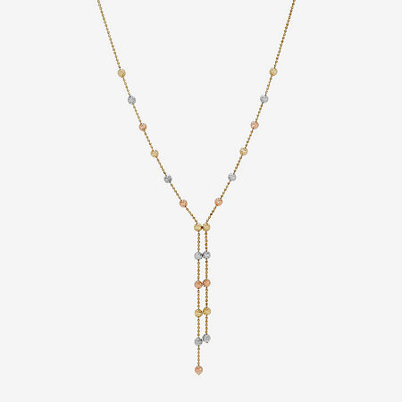 Click here for Womens Tri-Color 14K Gold Y Necklace  One Size prices