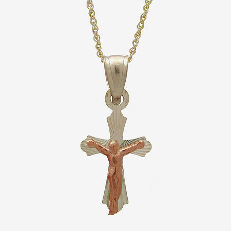 Click here for Rene Bargueiras 14K Two-Tone Gold Crucifix Pendant... prices