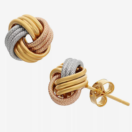 Click here for Made in Italy 14K Tri-Color Gold 9mm Knot Stud Ear... prices