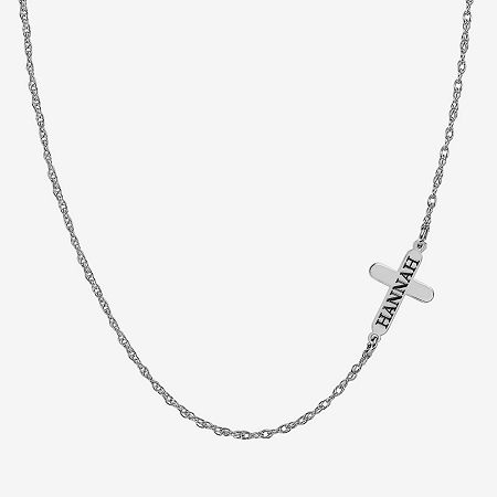 Click here for Personalized Name Cross Necklace  One Size  White prices