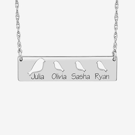 Click here for Personalized Womens 10K Gold Bird Bar Name Pendant... prices