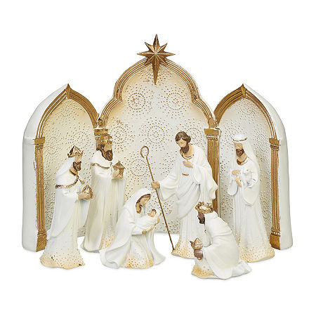 Click here for Roman 11.5 White And Gold 9-pc. Nativity Set  One... prices