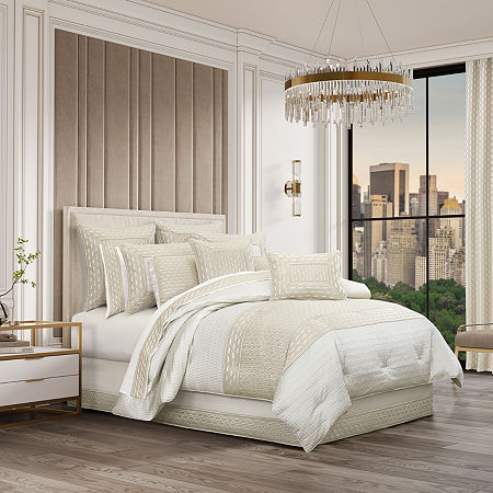 J Queen New York Metropolitan 4 Piece Comforter Set  King - Ivory