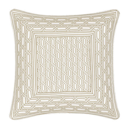 J Queen New York Metropolitan Square Decorative Pillow  20 x 20 - Ivory